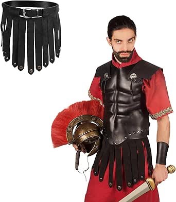 Amazon.com: HKSICHENGKEJI Medieval Leather Skirt Knight Tassel Skirt ...