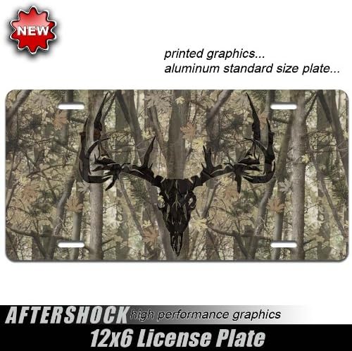 Amazon.com: Aftershock Archery Hunting License Plate Camo Deer Skull ...