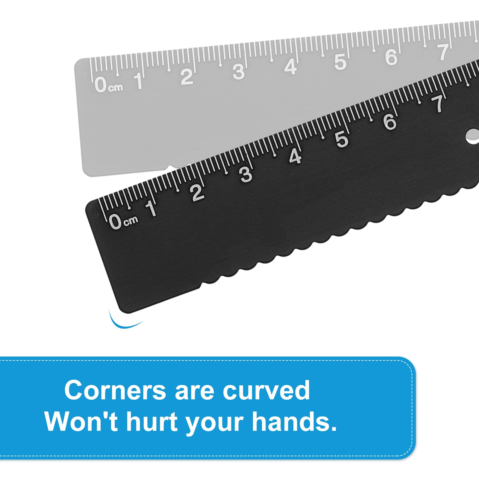 PATIKIL Triangular Ruler Set, 15cm Aluminum Metric Ruler 4560 ...