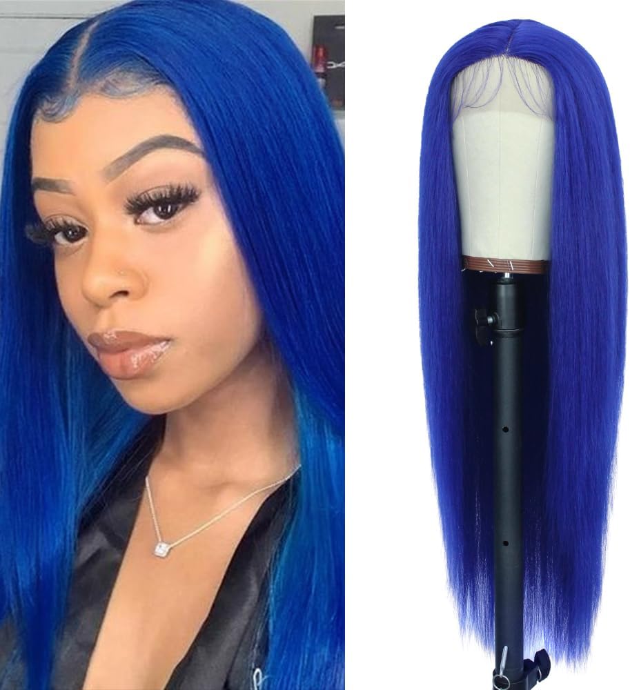 Amazon.com : Phyoung Blue Lace Front Wigs Wig with Natural Hairline ...