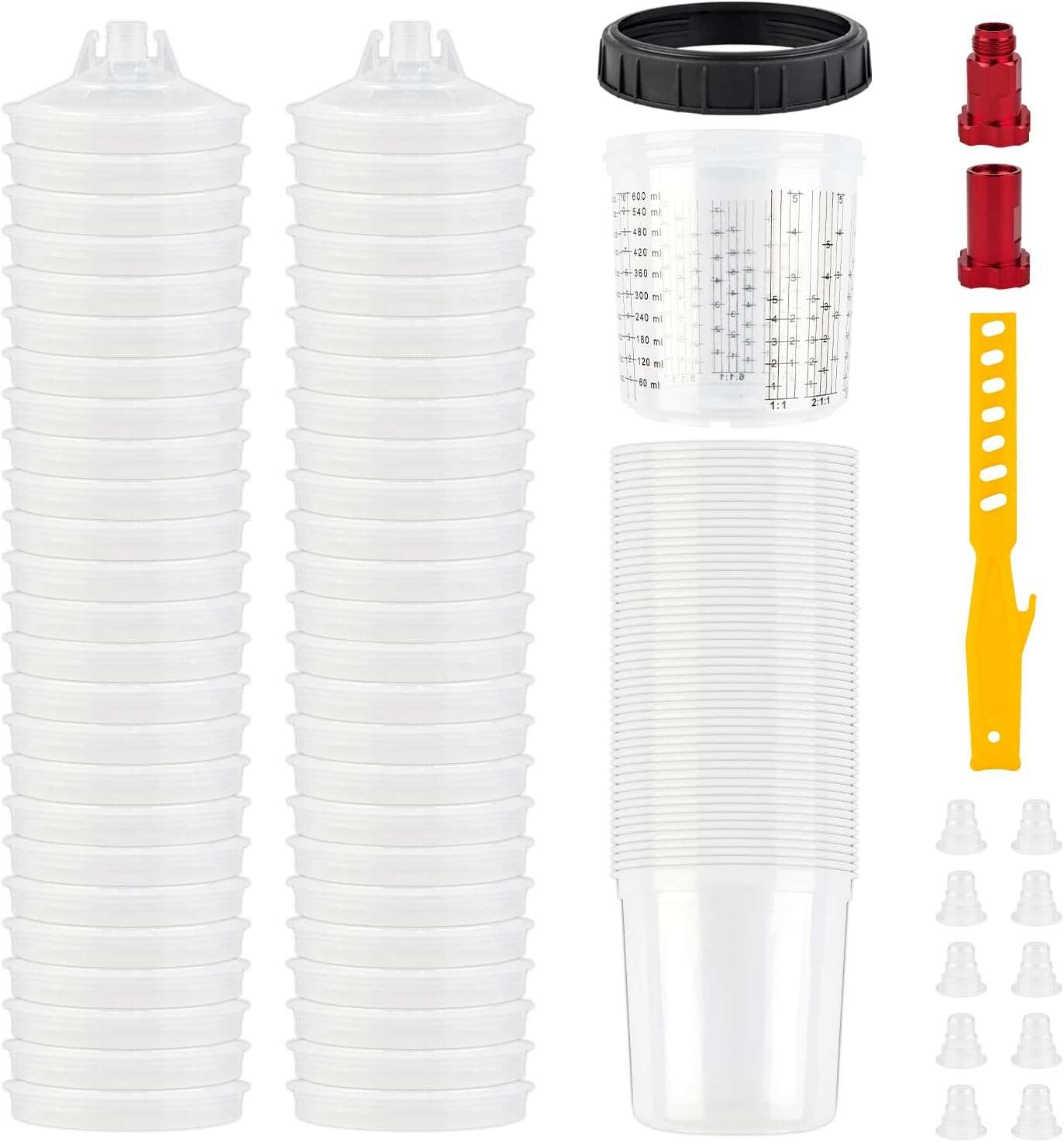 Amazon.com: YUZES Disposable Paint Mixing Cup System 20 Ounce (600ml ...