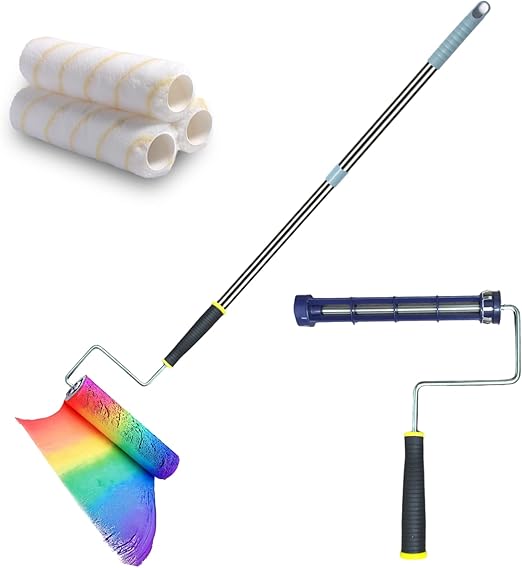 Paint Roller Kit with Extension Pole - House Painting Kit with 9 ...