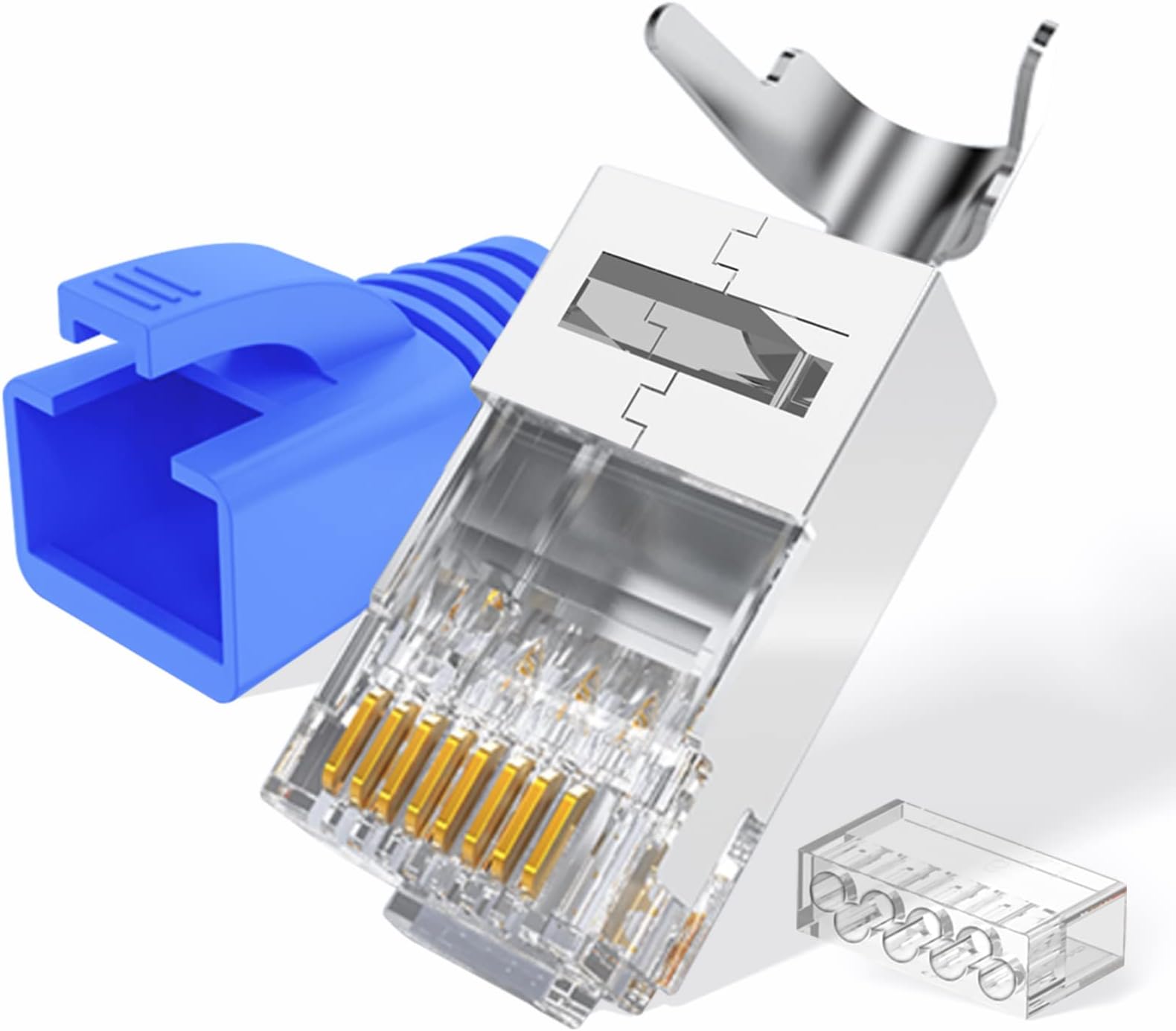 Cable Matters 100-Pack Cat 6A Shielded RJ45 Connector Pass Through (Cat ...