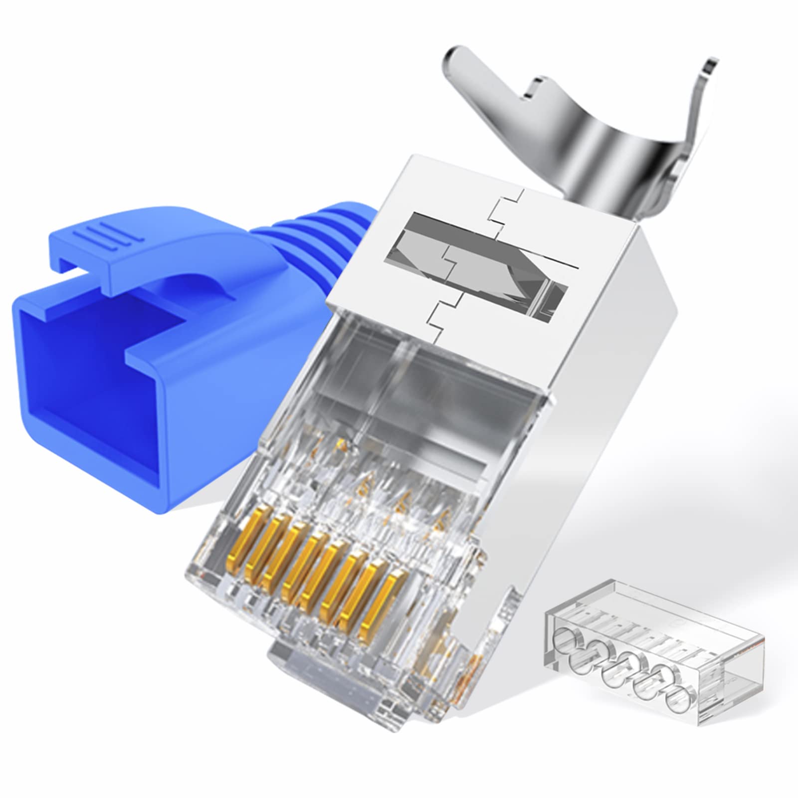 Rj45 Loading Bar 10 Pack Of Shielded RJ45 Cat7/Cat6a Pass Through