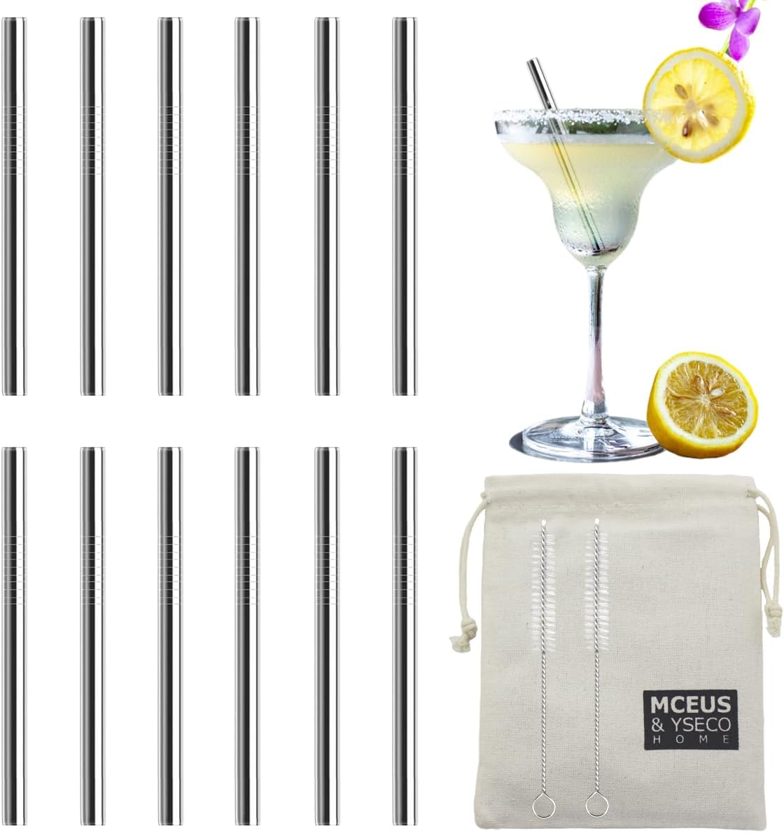 Amazon.com: Kiemeu Short Metal Straws For Kids, Small Reusable Cocktail ...