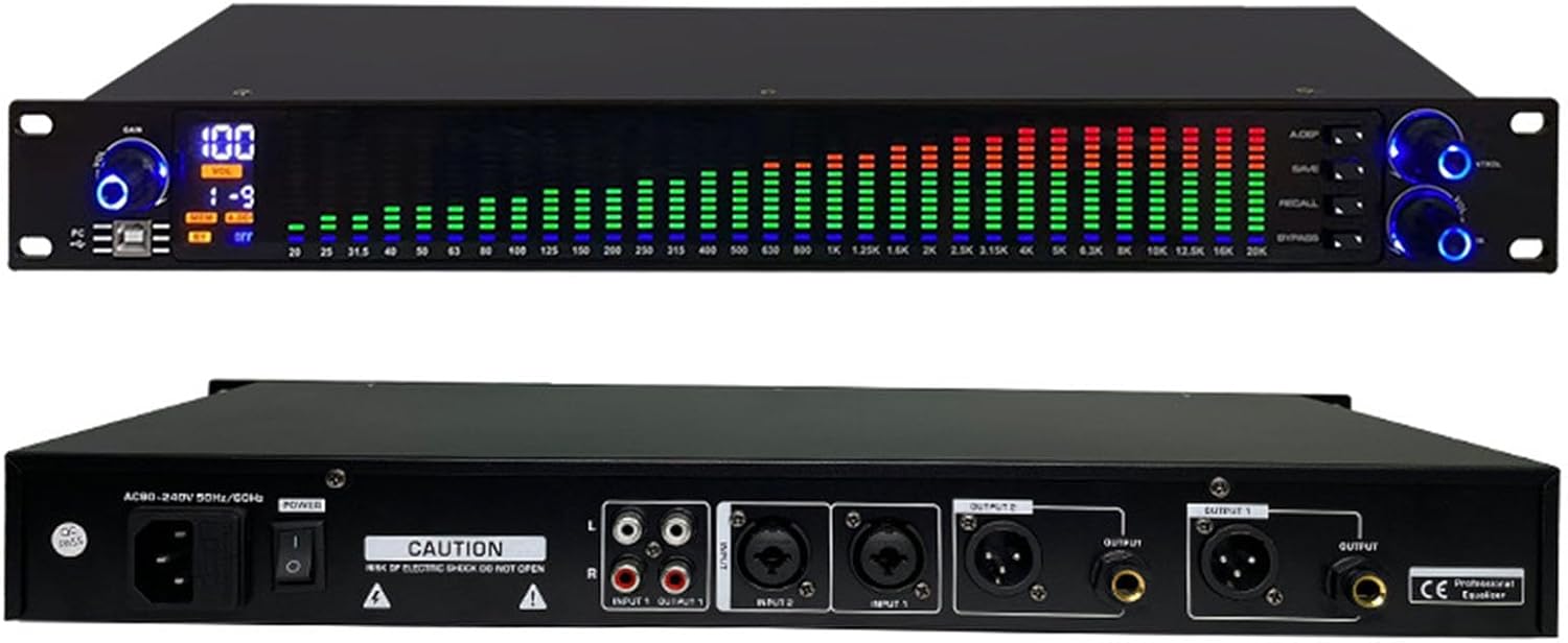 31-Band Digital Equalizer, Stereo Graphic Equalizer EQ, LED Spectrum ...