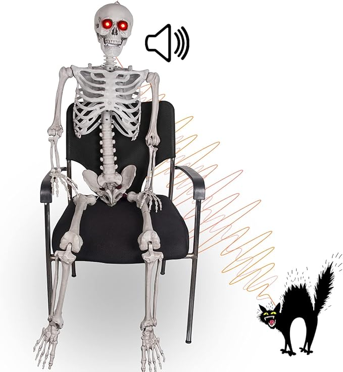 Amazon.com: Halloween Posable Skeleton - 5.5FT Life Size Skeleton ...