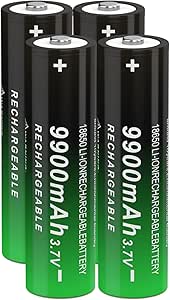 Amazon.com: CKWJMUBS 3.7 Volt 18650 Rechargeable 9900mAh Large Capacity 18650 Batteries for s ...