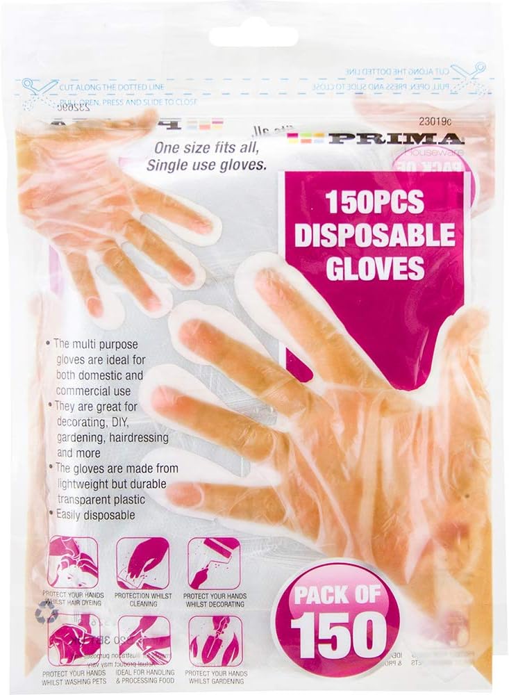 Prima Houseware Pack of 150 Disposable Gloves : Amazon.co.uk: DIY & Tools