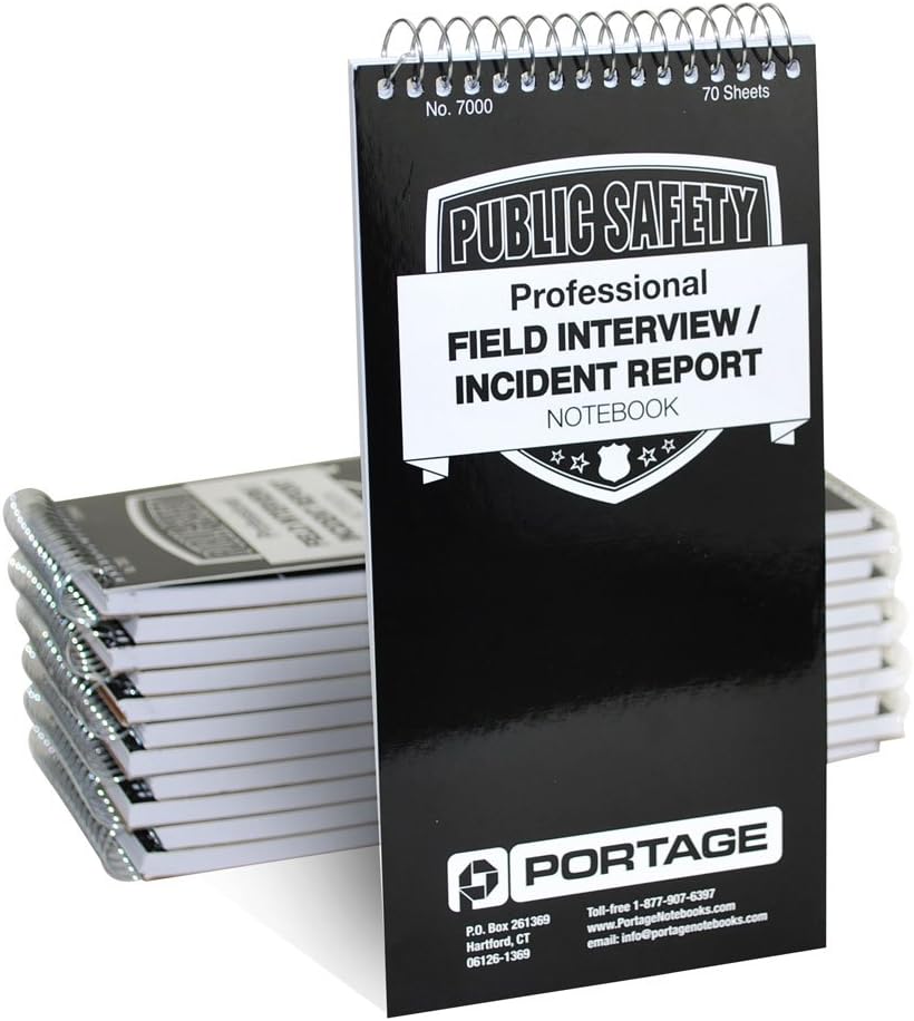 Amazon.com: Teling 12 Packs Public Safety Police Field Interview Notebook Report Notepad for Law ...
