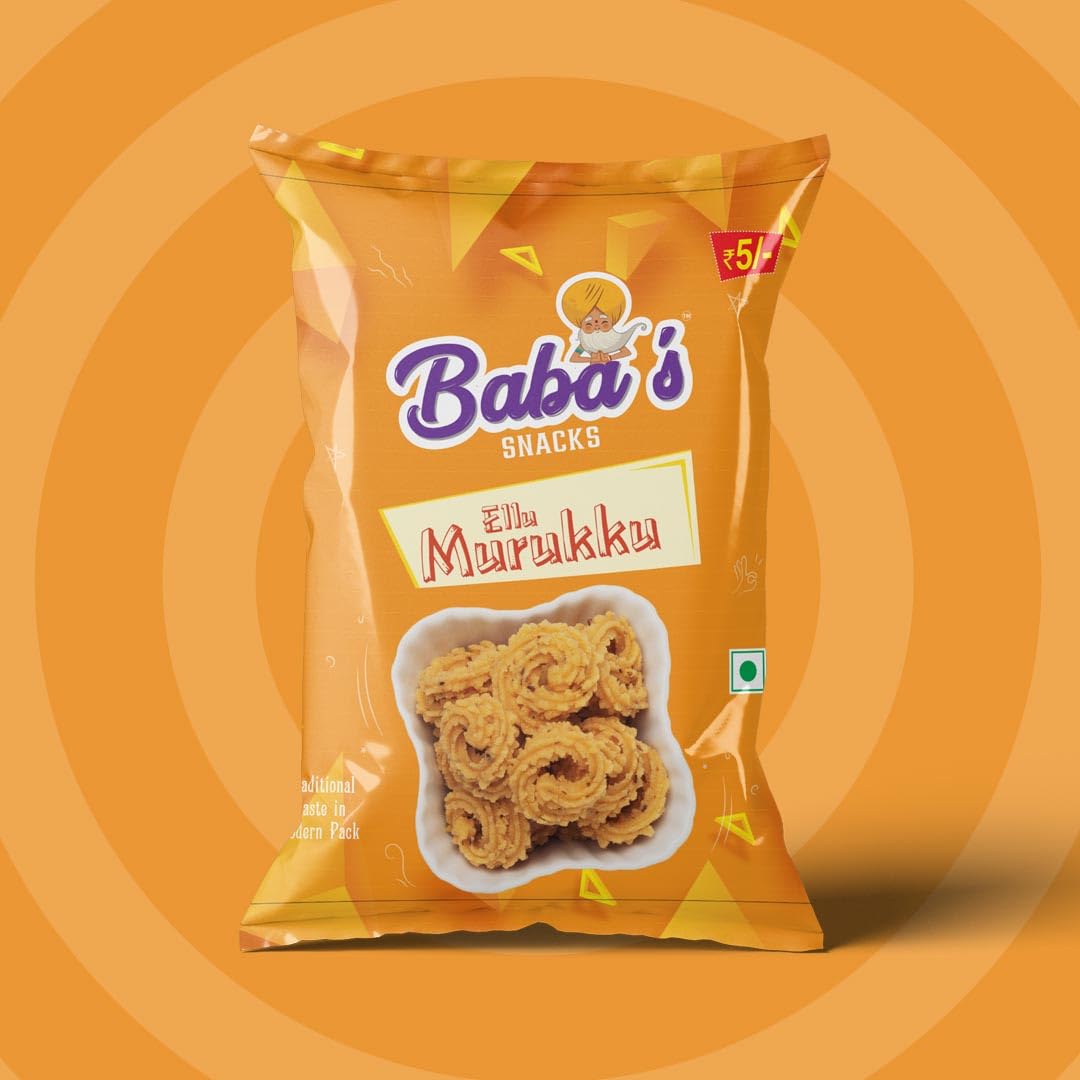 Sri Baba Snacks Ellu Murukku 12 Packs , Each 22 Gram : Amazon.in ...