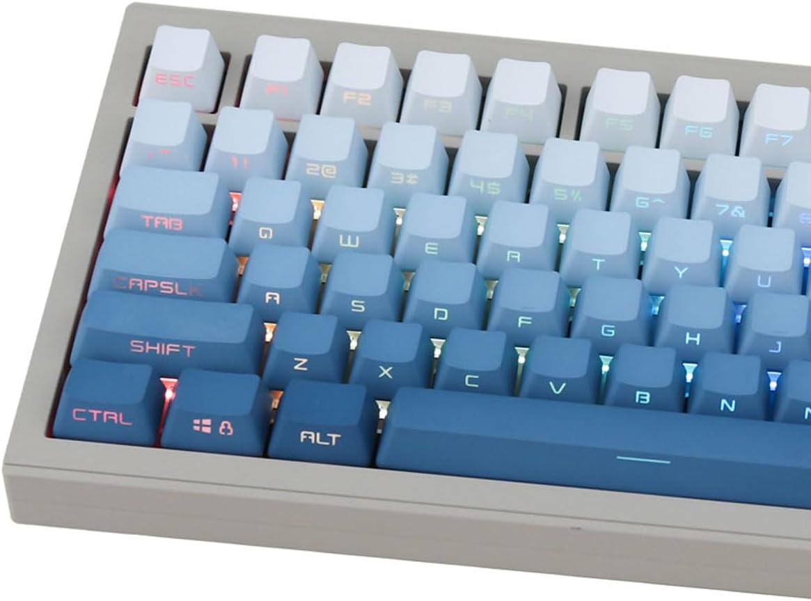 mintcaps PBT Doubleshot – Teclas retroiluminadas de color azul ...