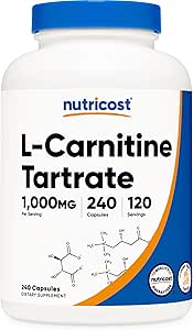 Nutricost L-Carnitine Tartrate 1,000mg, 240 Capsules - 500mg Per ...