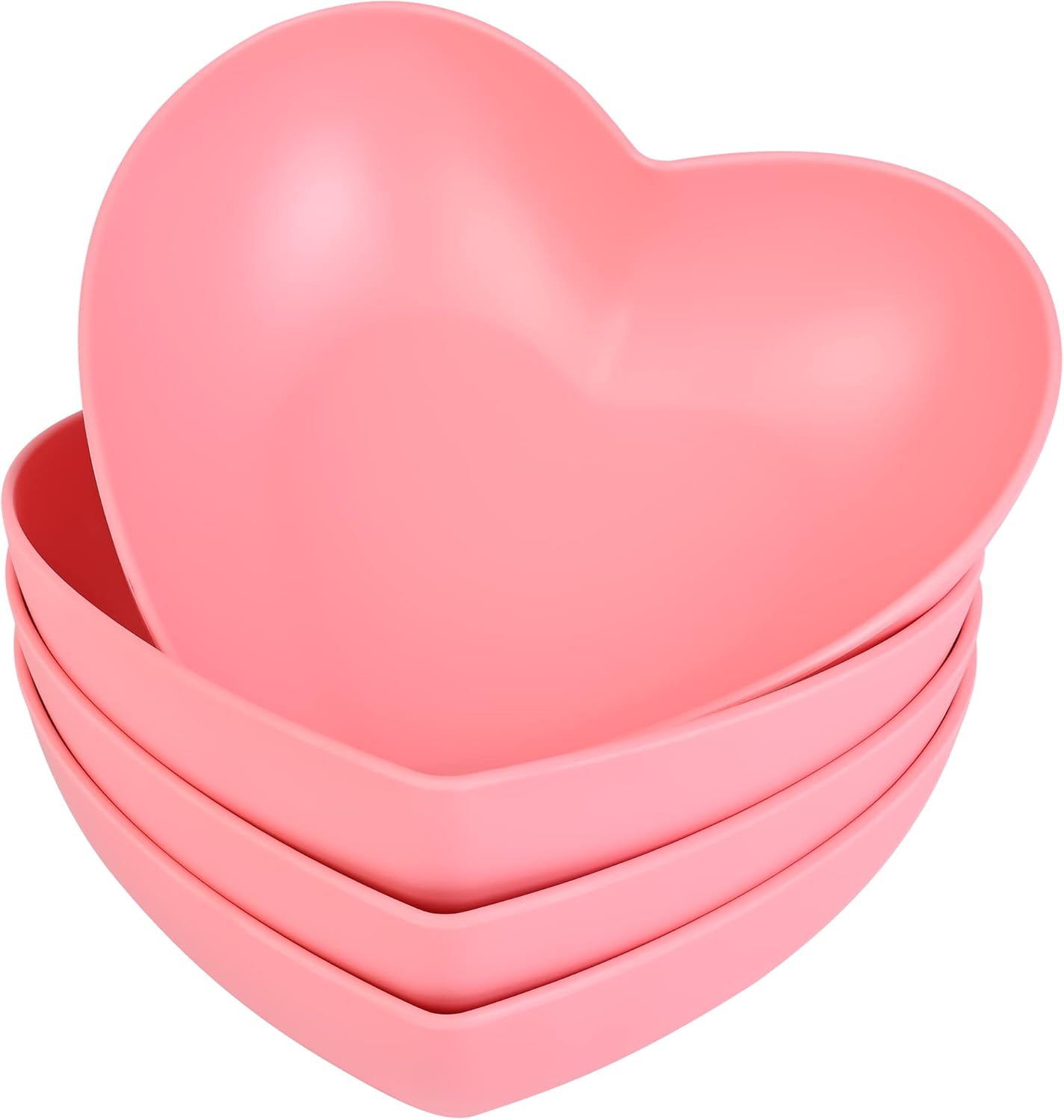 XUEJUN Bamboo Fiber Big Heart-shaped Bowls pink Deep Heart Plates Salad ...