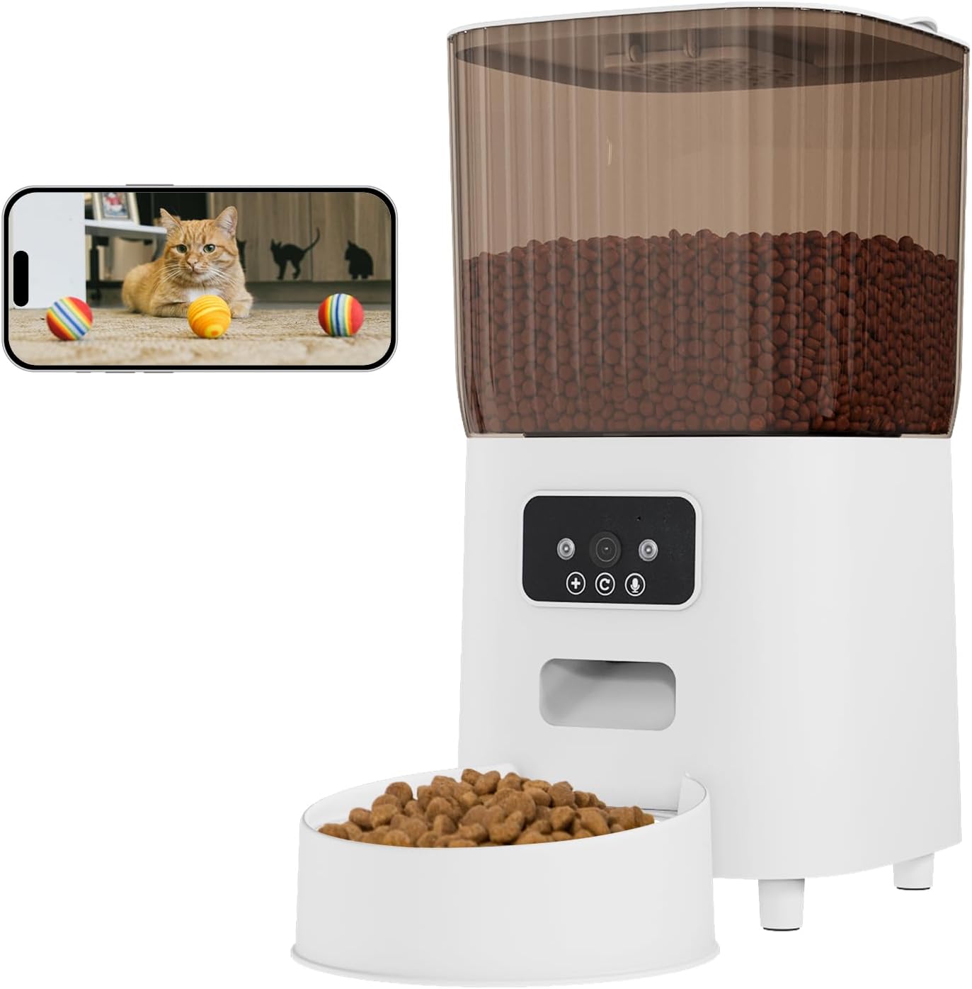 Amazon.com : Kfvigoho Automatic Cat Feeder, 5L Auto Cat Food Dispenser ...