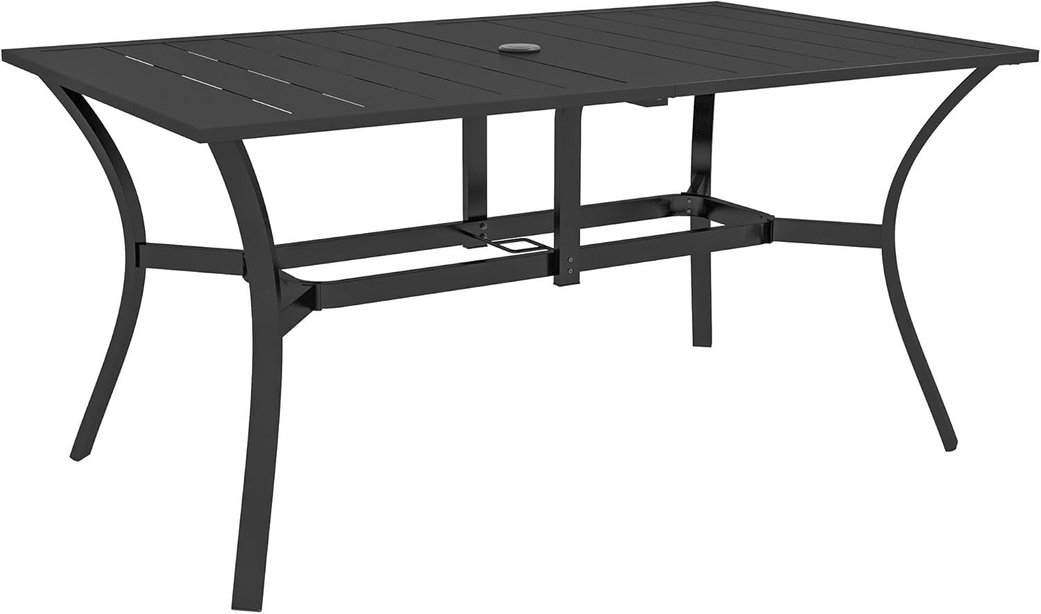 Amazon.com: Outsunny Rectangle Outdoor Dining Table for 6 People, Steel ...