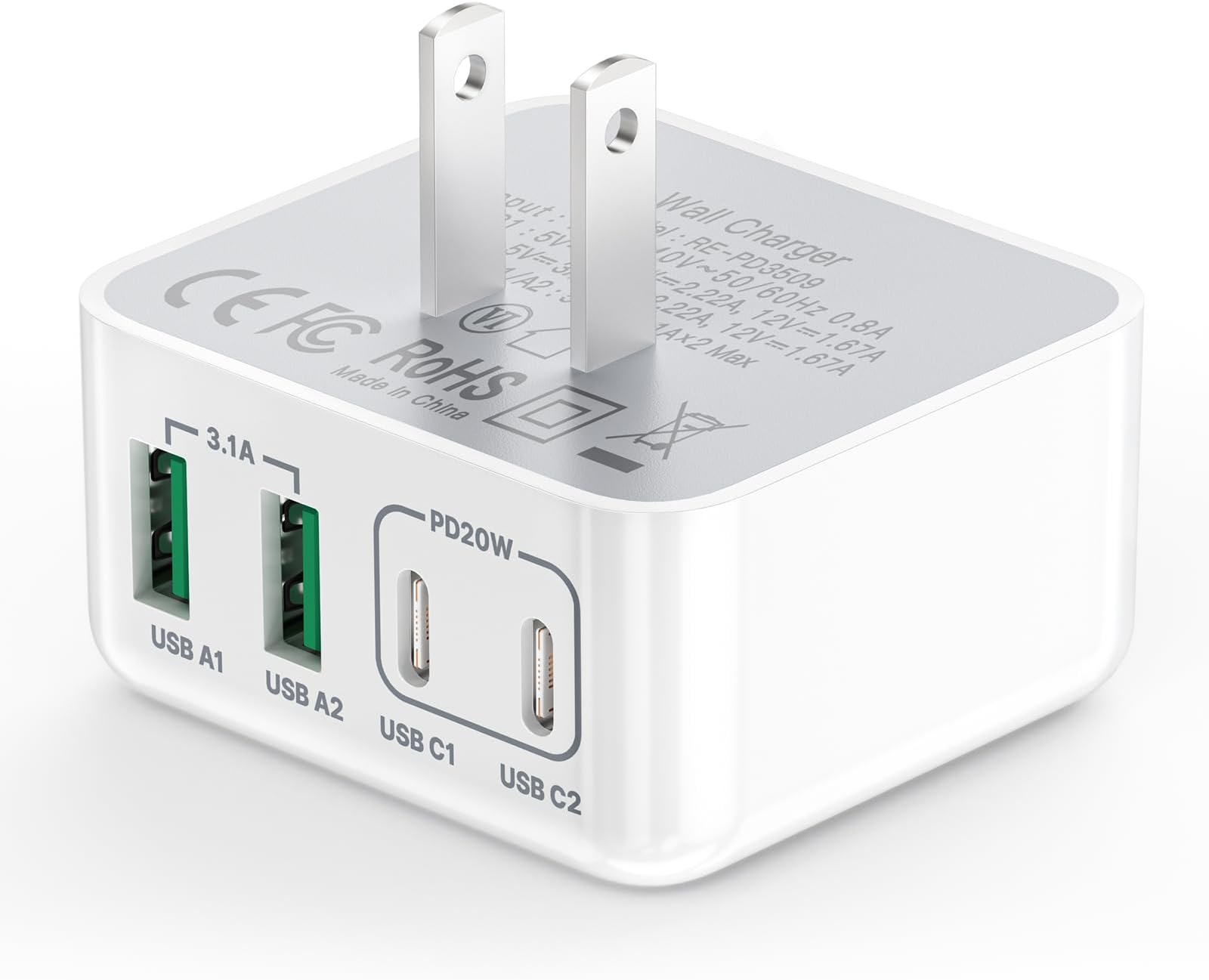 Amazon.com: XUDUO USB C Wall Charger, 40W 4-Port USB C Charger Block ...