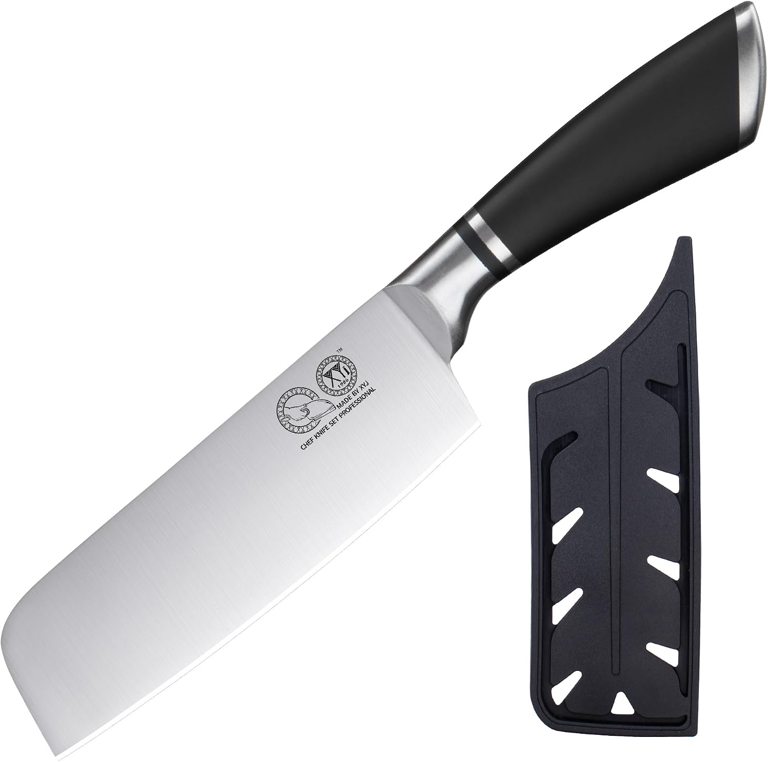 Amazon.com: XYJ Stainless Steel Japanese Nakiri Knife with Cover,6.5 ...