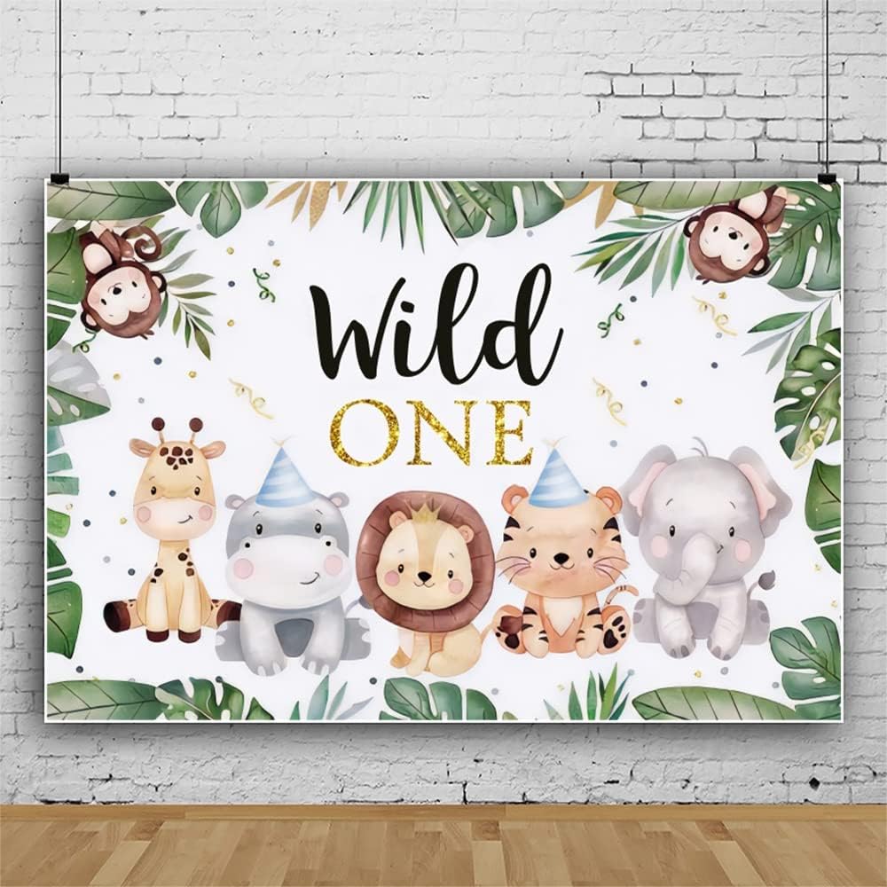 Amazon.com : Vinyl 7x5ft Wild One Backdrop Animal Tropical Jungle ...
