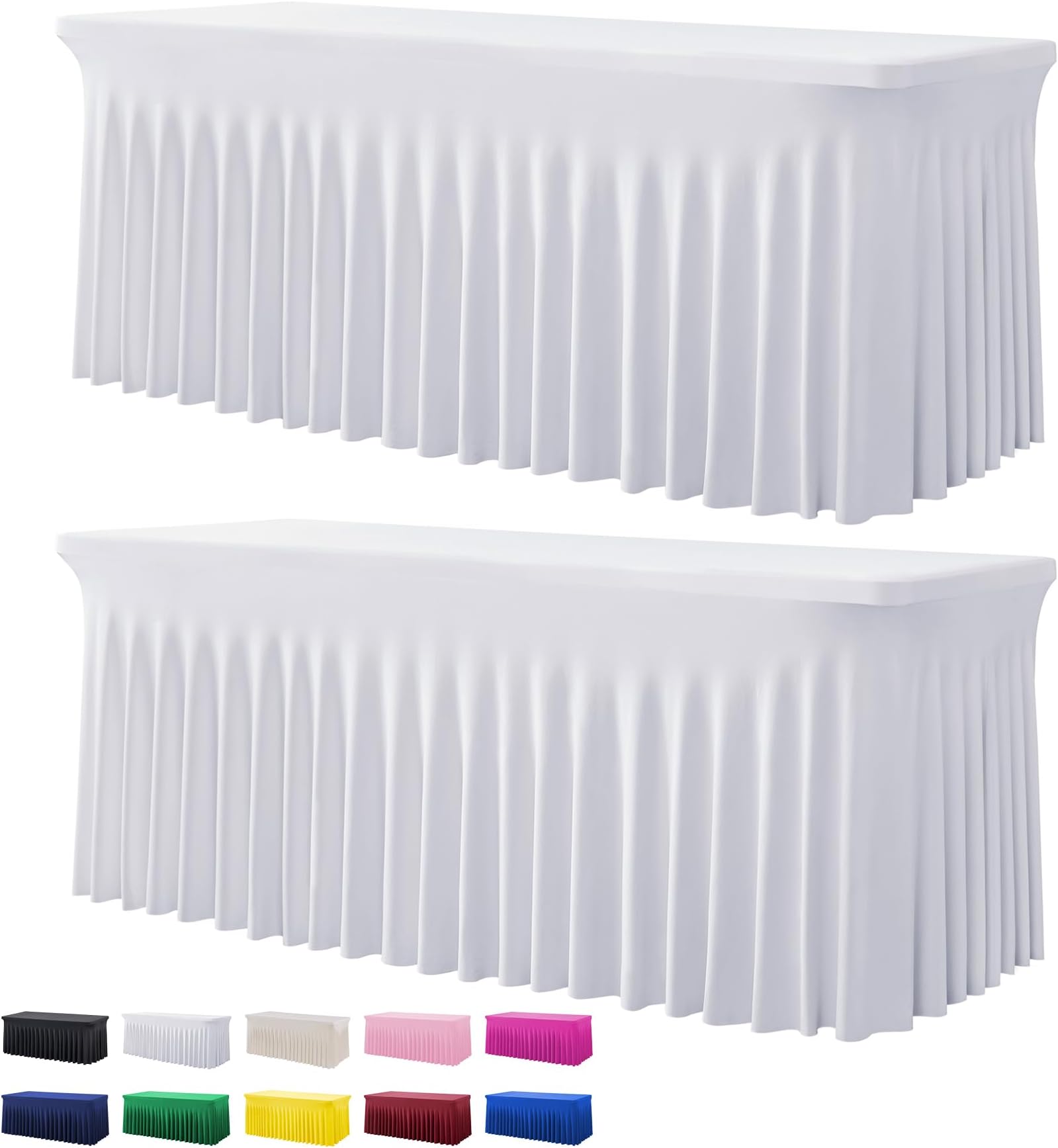 Amazon.com: Wish Care 6 Pack Ivory Spandex Table Clothes for 6Foot ...