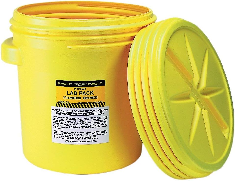 Amazon.com - Eagle 1650 Yellow Blow-Molded HDPE Lab Pack with Screw Top ...