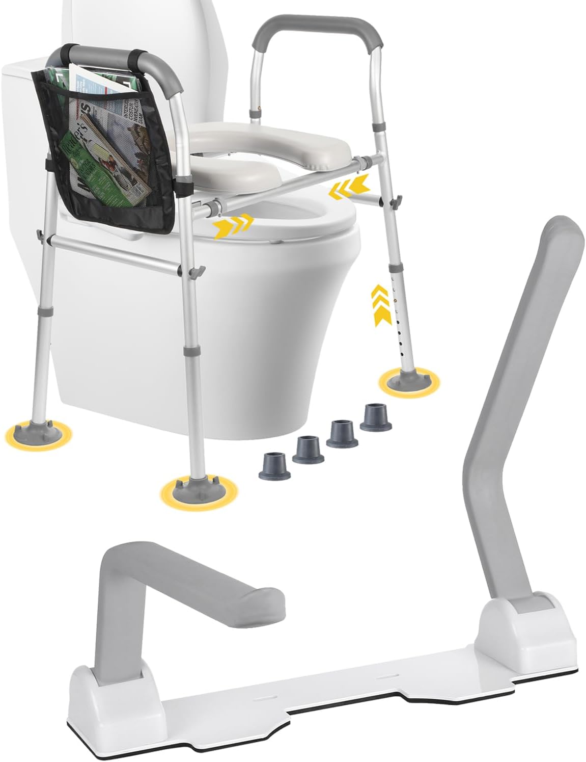 Amazon.com: Dyna-Living Raised Toilet Seat with Handles 300lbs & Toilet ...