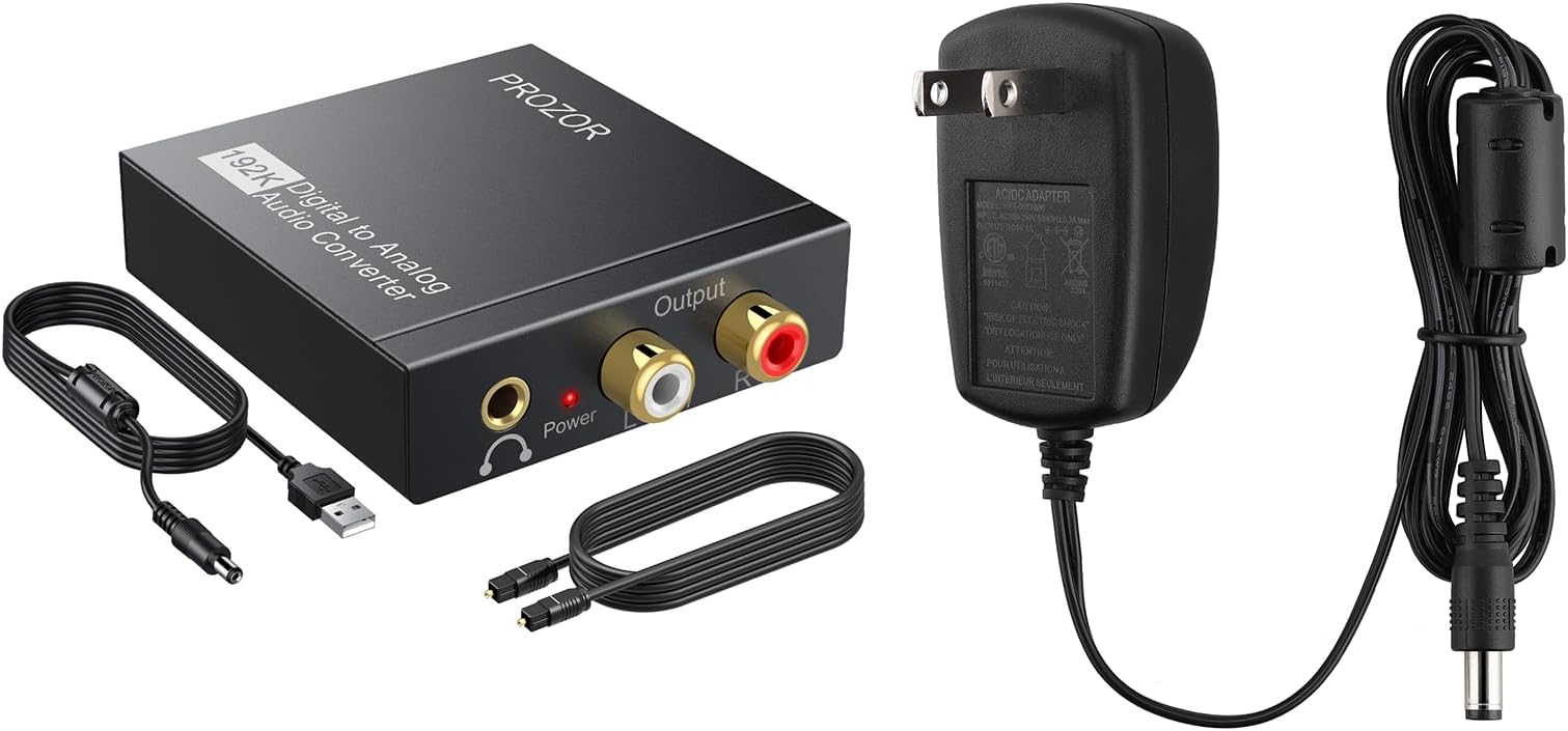 Amazon.com: PROZOR 192KHz Digital to Analog Audio Converter + 5V 1A ...