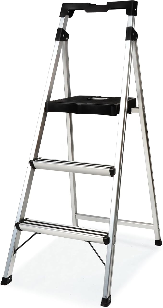 FOLDDEX 3 Step Ladder Folding Step Stool, 7.4 Lbs Aluminum Step Ladder ...