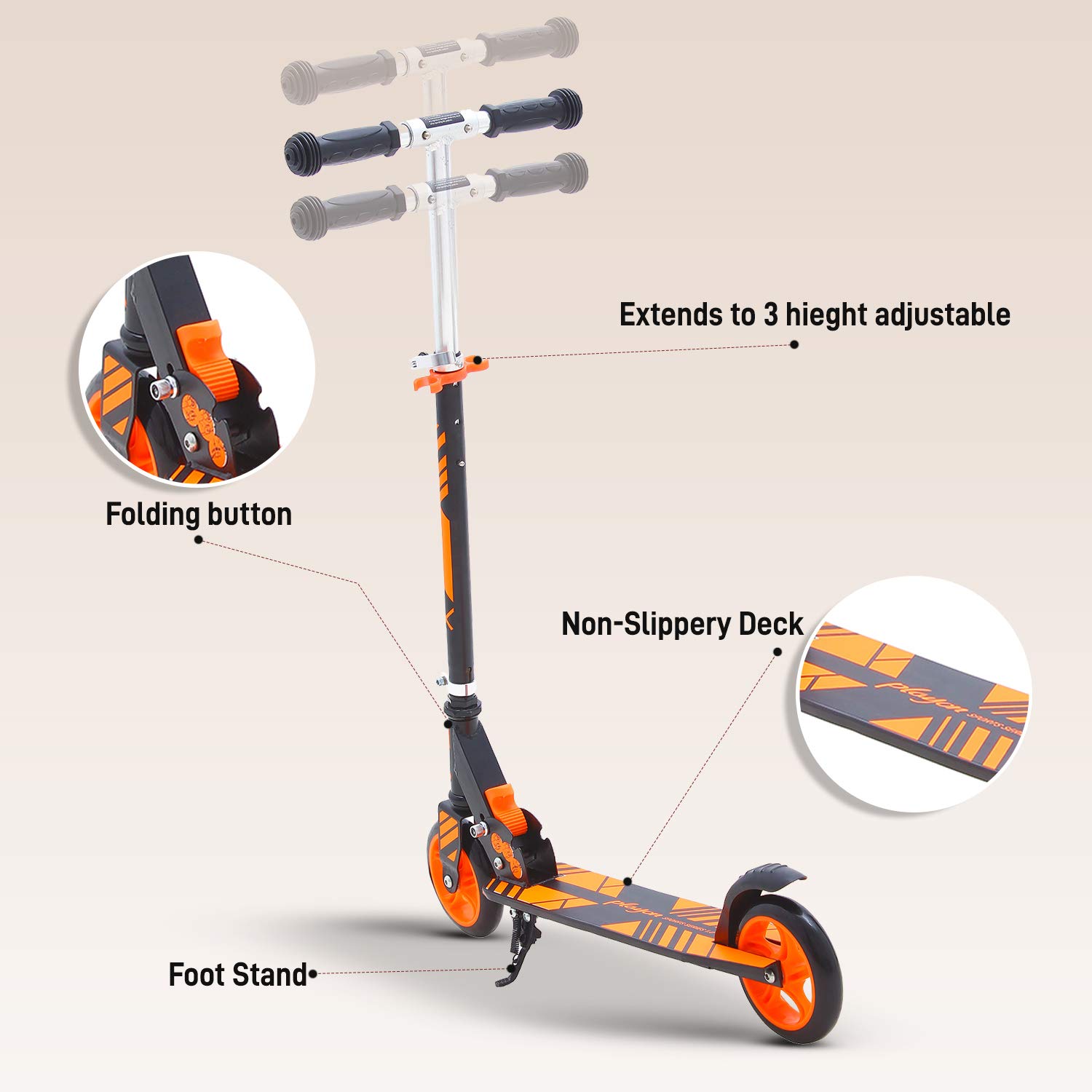Buy GoodLuck Baybee Playon Skate Scooter for Kids & Adults, 2 Wheel Smart Kids Scooter with Fold ...
