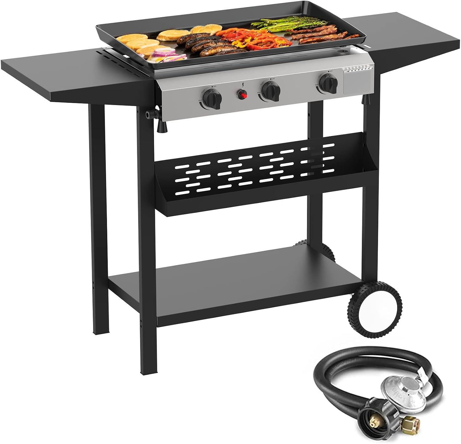 Amazon.com: SKOK 3 Burner Gas Griddle- 25.6 Inch Outdoor Propane ...