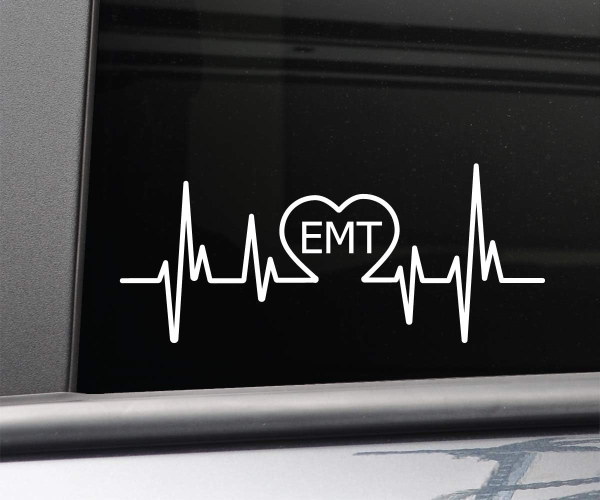 Amazon.com: Nashville Decals EMT Emergency Medical Technician Heartbeat ...