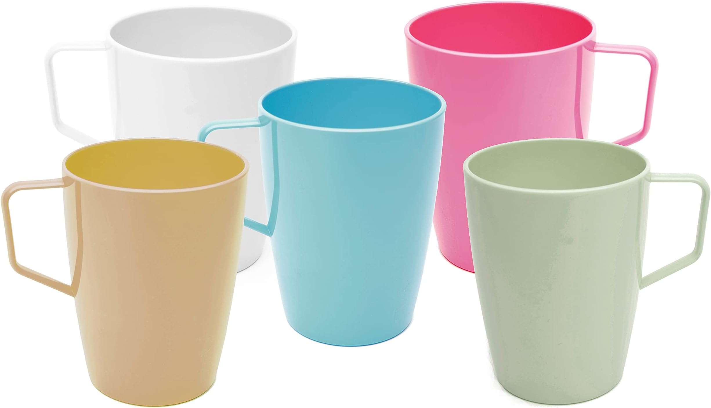 Harfield Tableware Beakers Mugs with Handle 280ml Set of 5 ...