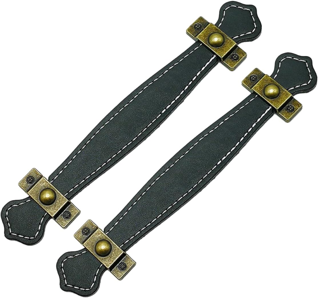 VAKTOK Leather Handle Leather Trunk Handles Black Leather Handle for ...