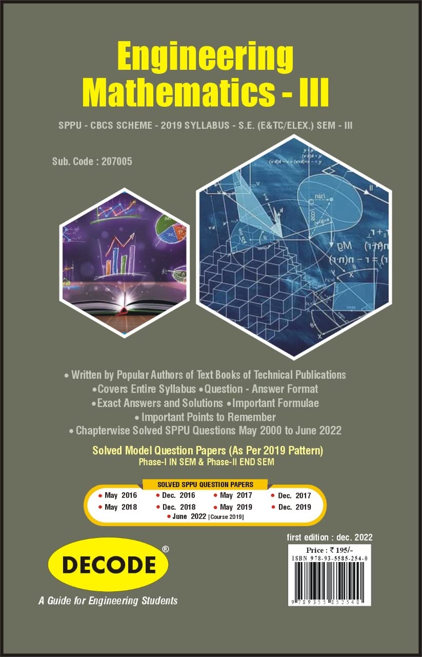 Amazon.in: Buy Engineering Mathematics-III for SPPU 19 Course (SE - III ...