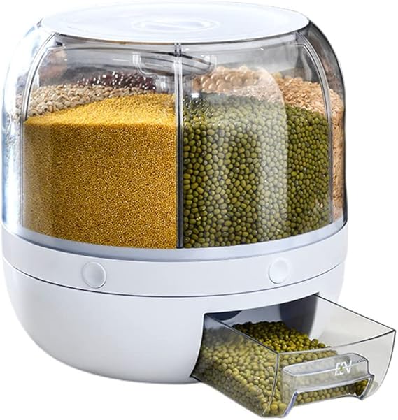 Amazon.com: 360° Rice and Grain Storage Container, Cereal Dispenser Dry ...