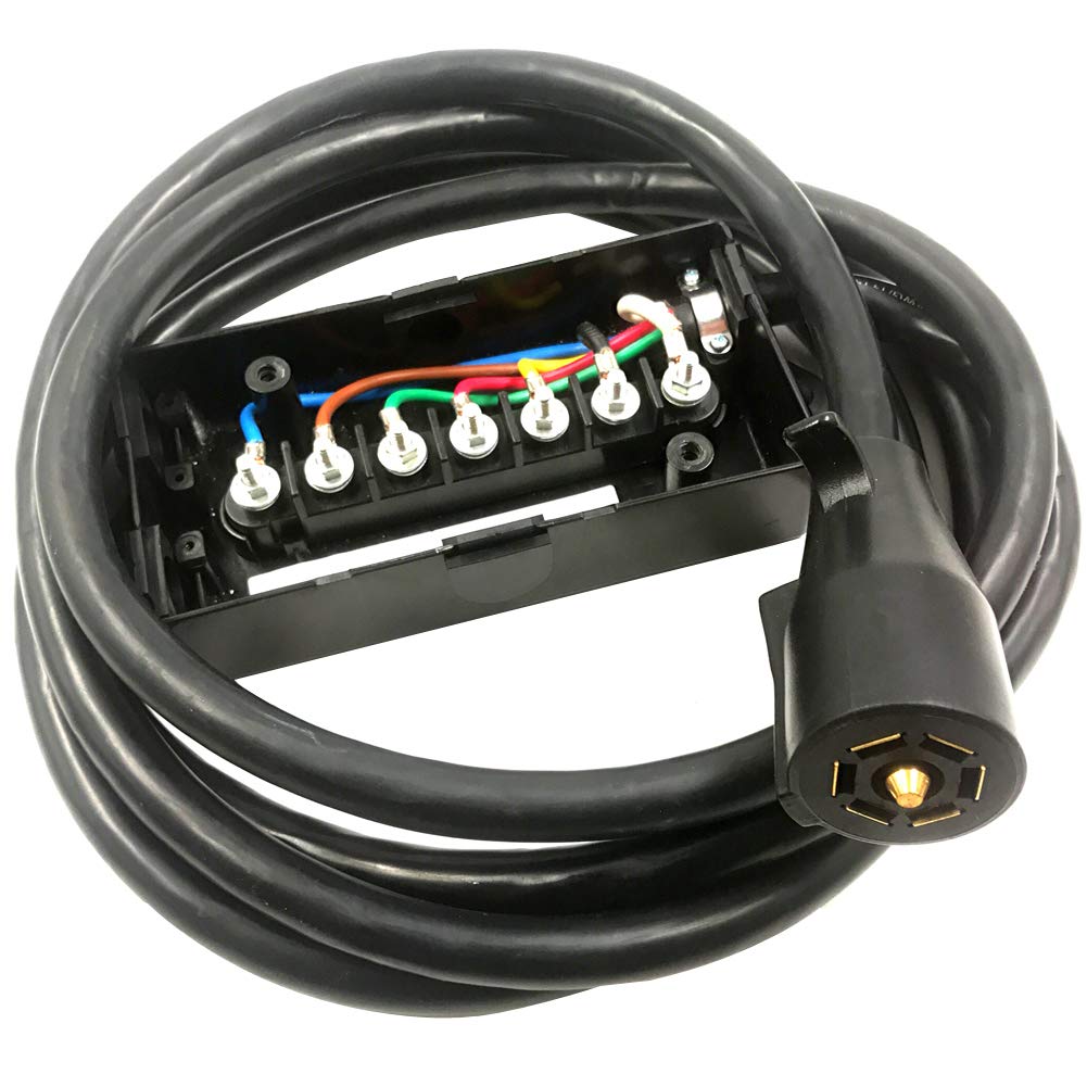 NEW SUN 7 Way Plug Inline Trailer Cord with 7 Gang Junction Box Trailer ...