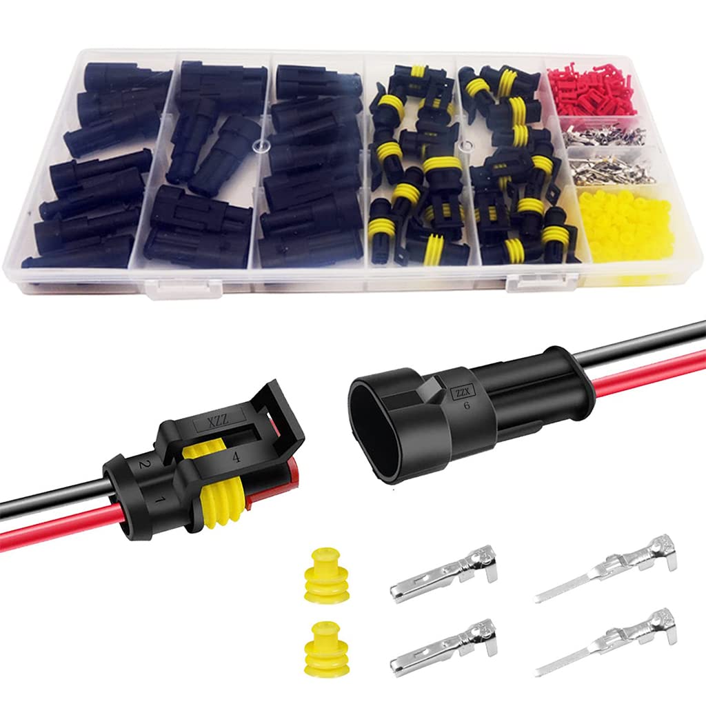 ZIBUYU® 20 Set 2 Pin Car Electrical Wire Connectors Waterproof ...