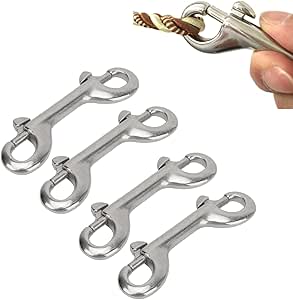 Double Ended Bolt Snap Hooks, 4PCS Marine Grade Stainless Steel Snaps, Double Sided Metal Clips ...