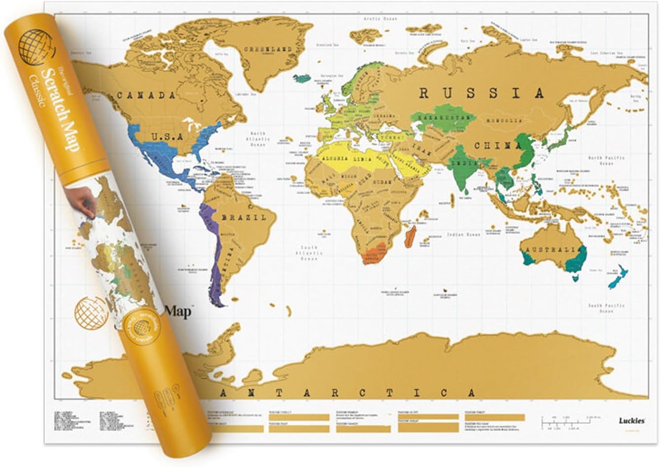 Scratch-off Map of the World - XLarge (A1 size 84.1cm x 59.4cm ...