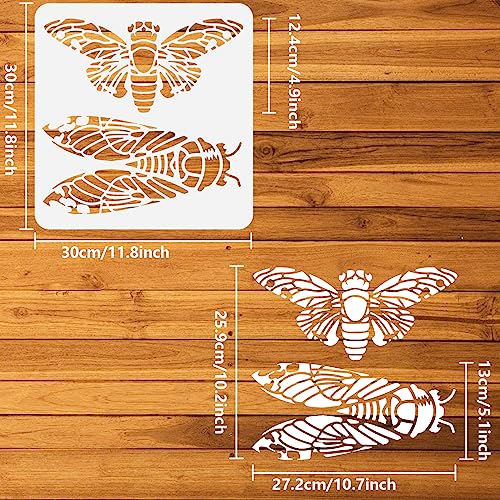 FINGERINSPIRE Cicada Stencil for Painting 30x30cm Large Cicada Bugs ...
