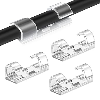 CORTNEY 80 Pcs Transparent Finisher Wire Clamp, Cable Clips Self ...