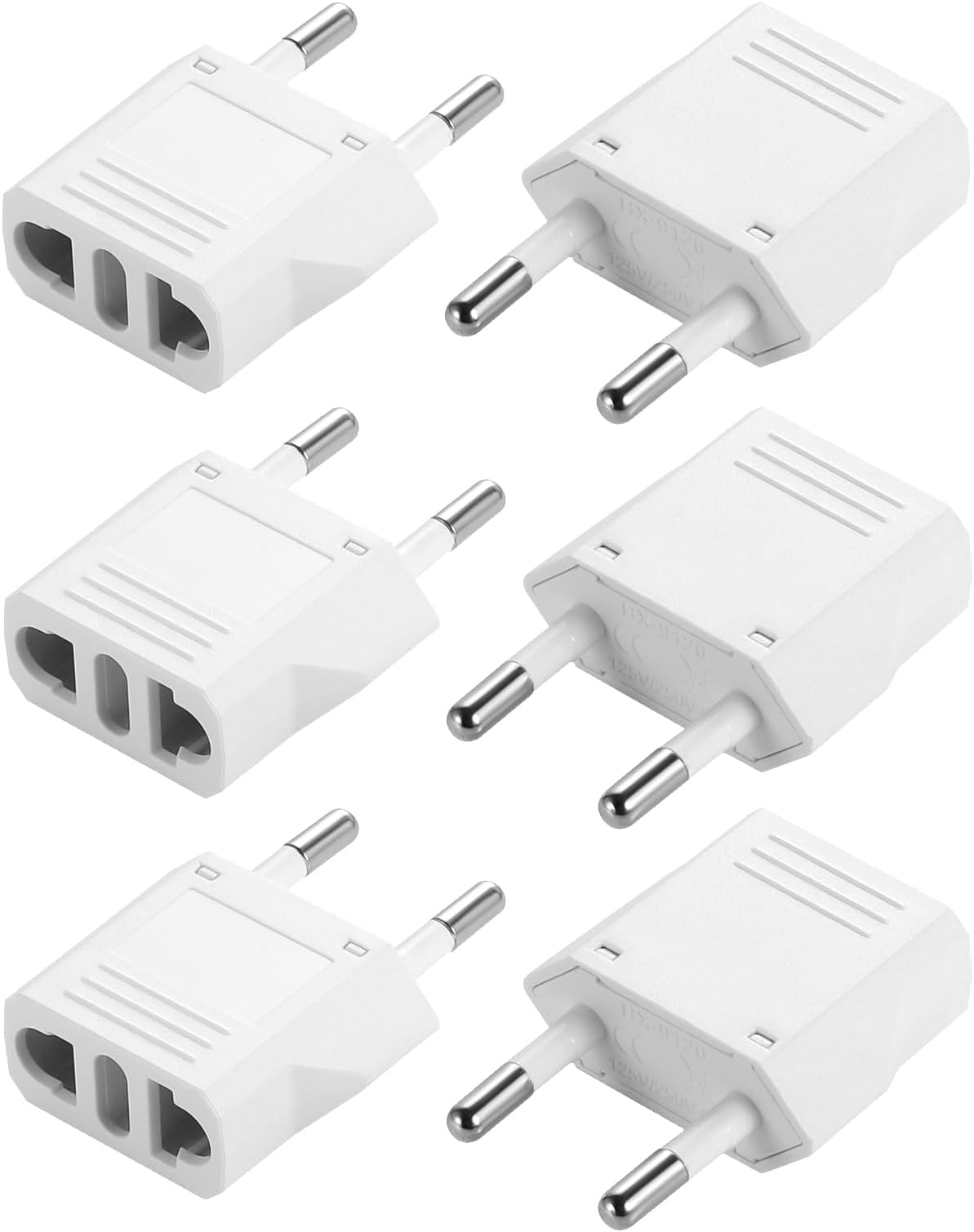 Amazon.com: 6 Pack US to Europe Plug Adapter - Type C European Travel ...