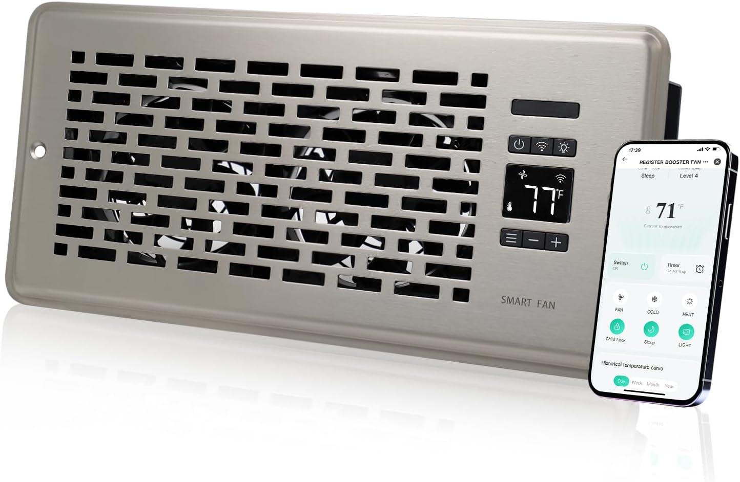 Amazon.com: Register Booster Fan for 4” x 10”, Quiet Vent Fan Booster ...