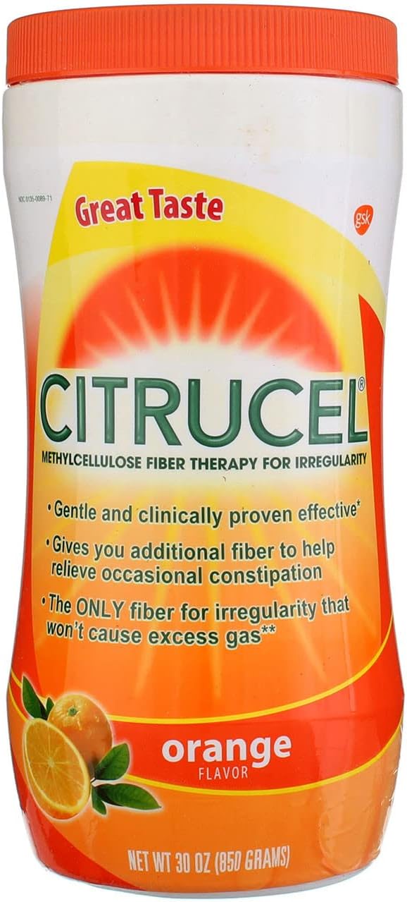 Citrucel Powder Orange Flavor, Orange Flavor 30 oz (Pack of 5) : Amazon ...