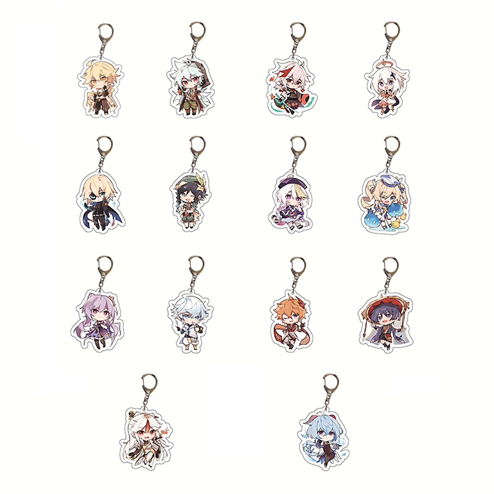 Buy Genshin Impact Keychain Set, 14 Pack Acrylic Genshin Impact Figure ...