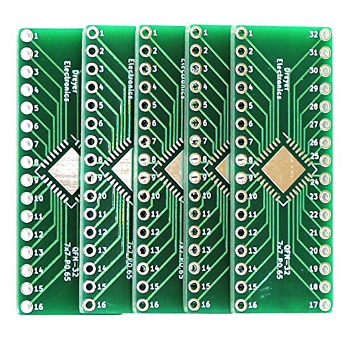 5pcs Dreyer Electronics 32-Pin QFN to DIP Breakout Board | Body: 7x7mm ...
