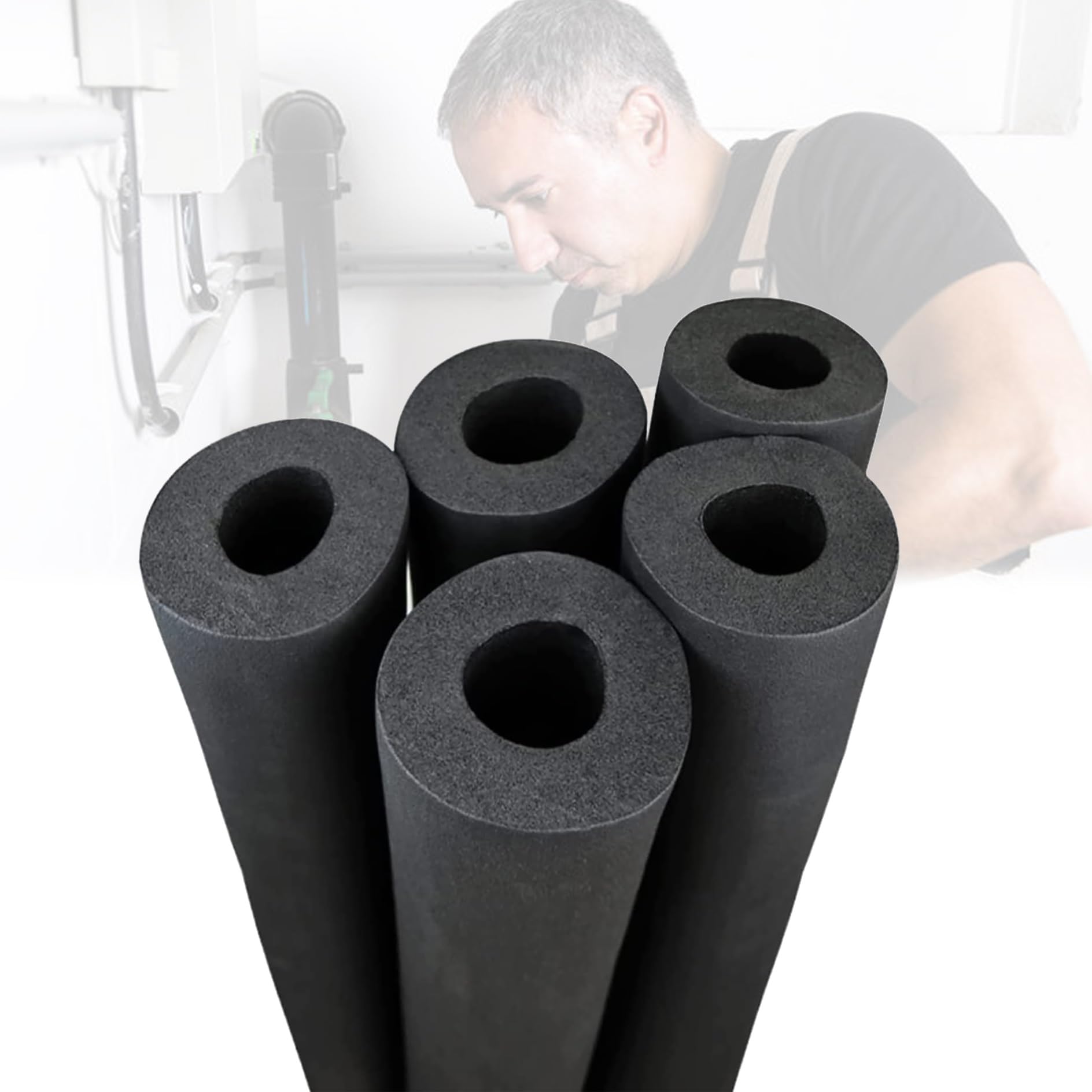 Amazon.com: Pipe Insulation Foam Tube,1 Pack Foam Tubing ID 1/4" 1/2" 5 ...