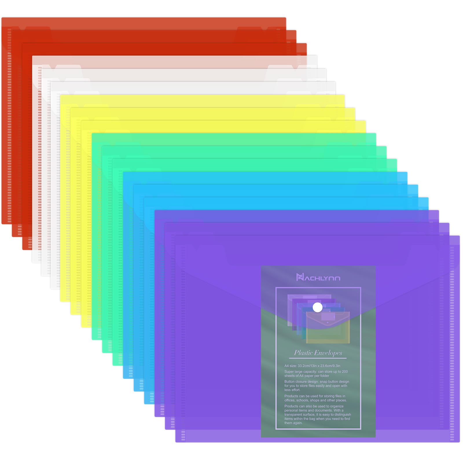 Amazon.com : NACHLYNN 18 Pack Plastic Envelopes Poly Envelopes with ...