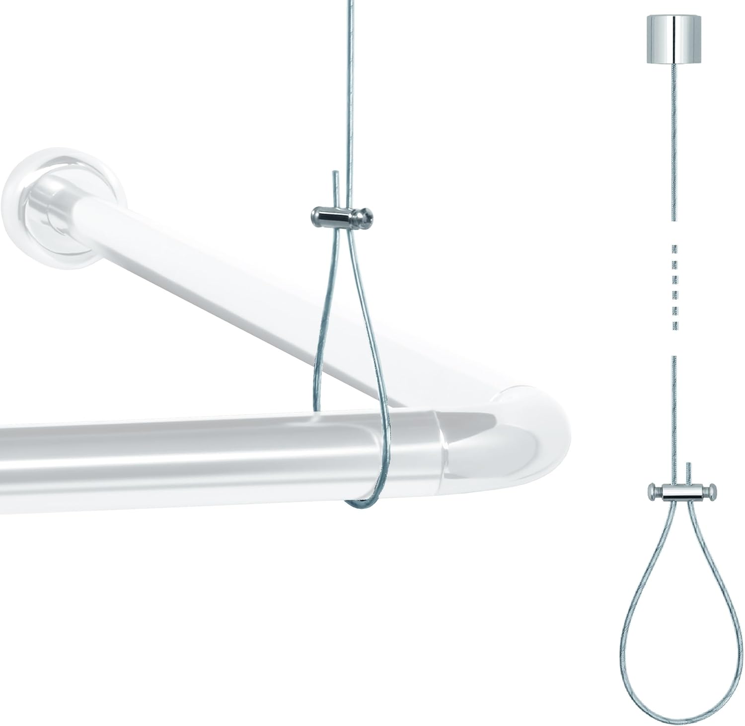 Amazon.com: Libaro Ceiling Mounted Shower Curtain Rod Support ...