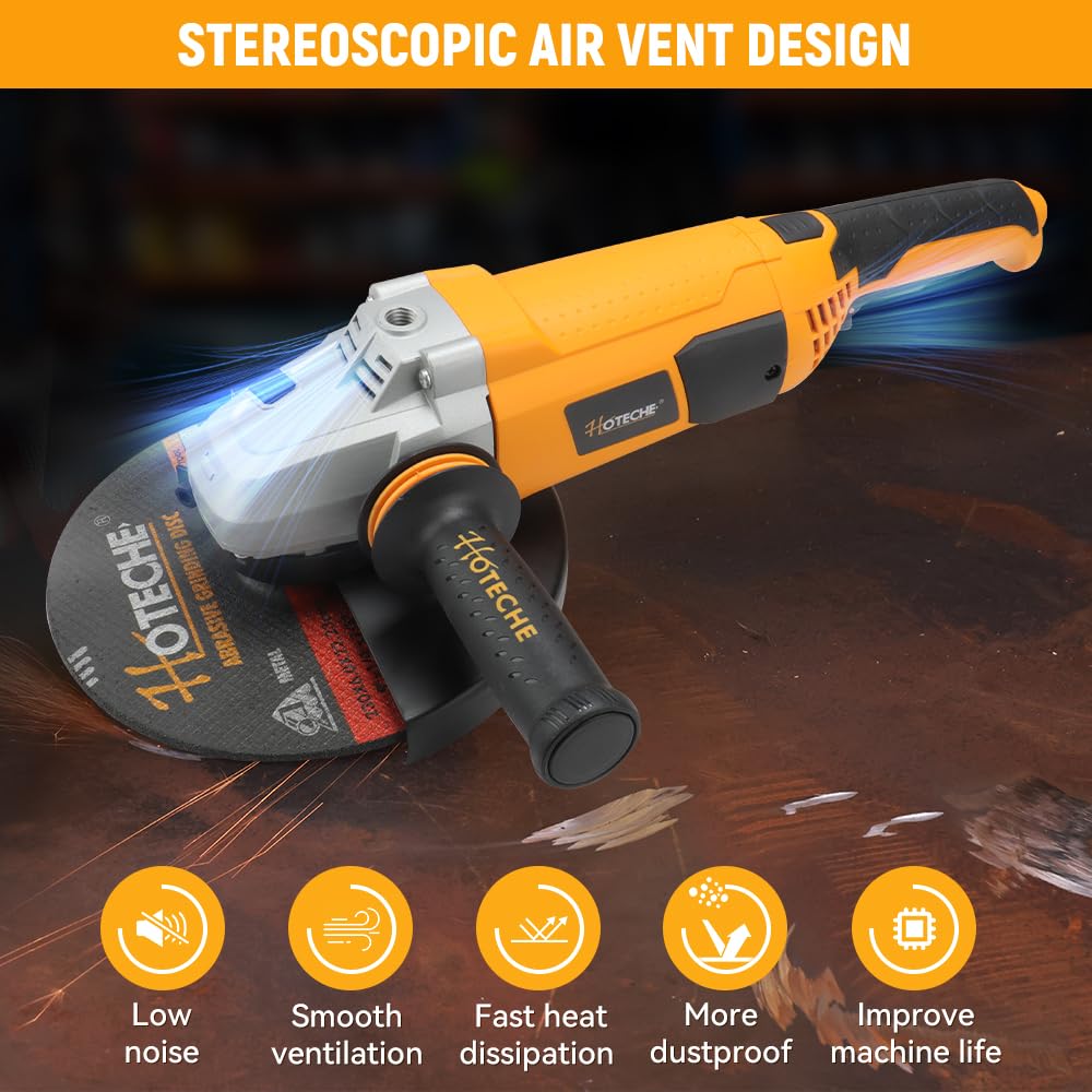 Snapklik.com : Hoteche 9-Inch Angle Grinder 3.3-HP Heavy-Duty Electric ...